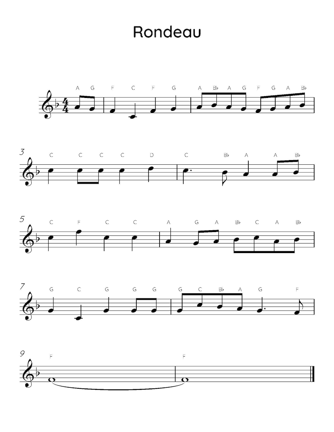 Rondeau (masterpiece Theater Theme) Easy Piano Sheet Music, Digital Downloadable Musical Sheets ...