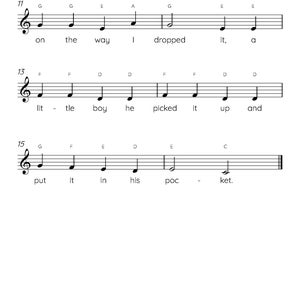 A-tisket A-tasket Easy Piano Sheet Music, Digital Downloadable Musical ...