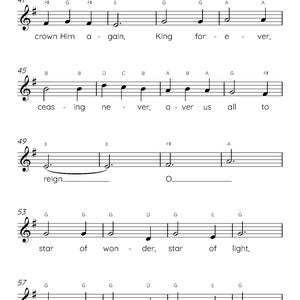 We Three Kings Easy Piano Sheet Music (digital Download), Beginner ...