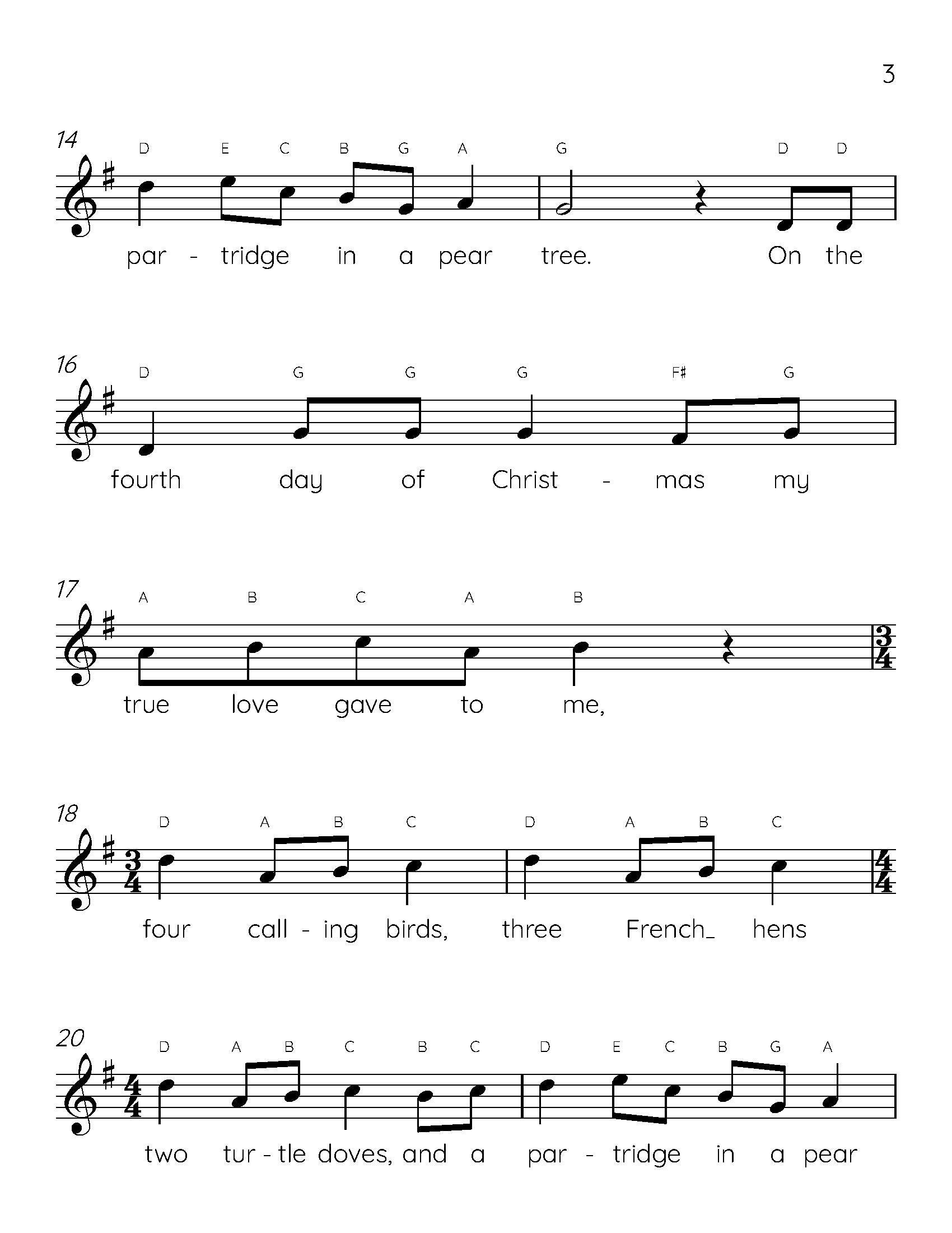 12 Days of Christmas Easy Piano Sheet Music, Digital Downloadable ...