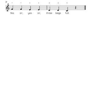 Baa Baa Black Sheep Easy Piano Sheet Music, Digital Downloadable ...