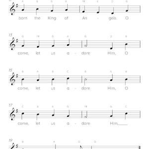 O Come All Ye Faithful Easy Piano Sheet Music (digital Download ...
