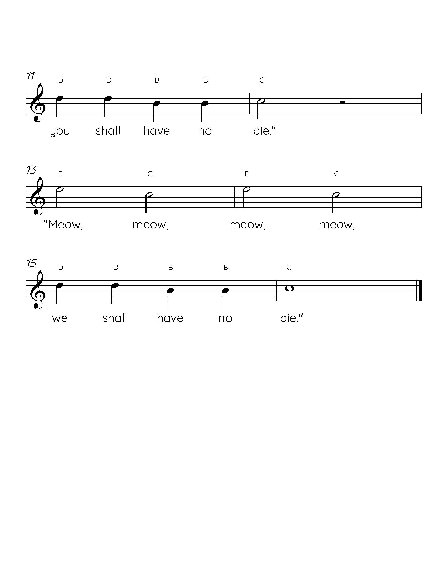The Three Little Kittens Easy Piano Sheet Music, Digital Downloadable ...
