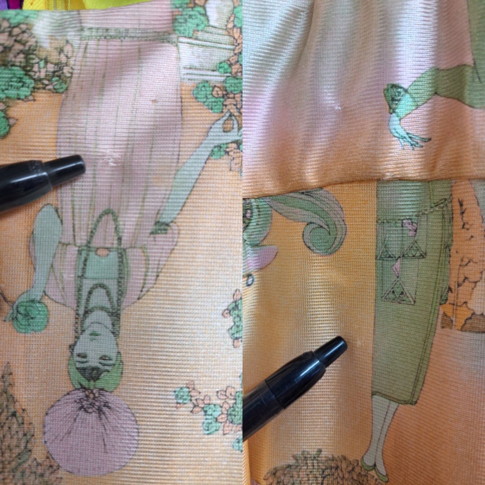 Vintage 1970s Coco California Deco Lady & Locomotive Novelty Print Maxi ...