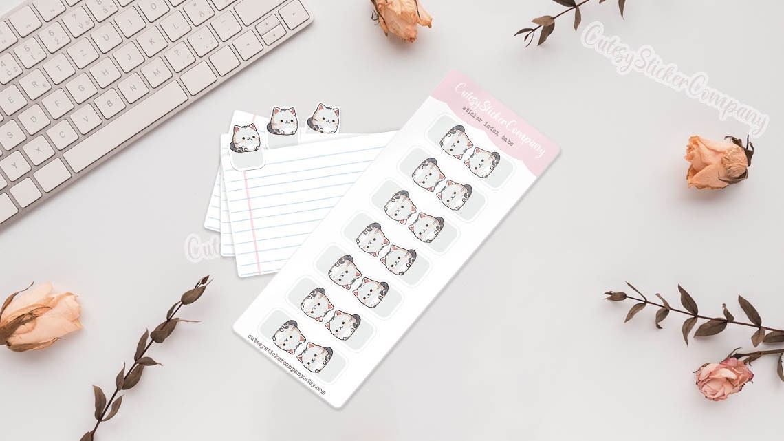 Cute Tabby Tabs - Cute Index Card Divider Stickers, Organisation ...