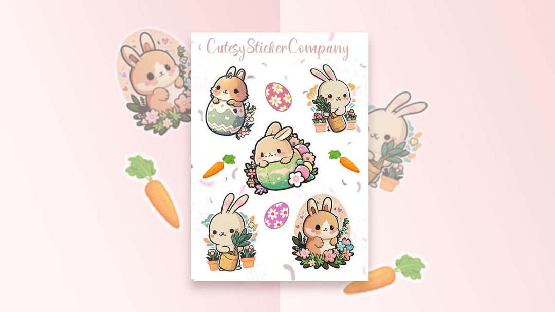Easter Bunny Sticker Set / Bunny Sticker / Rabbit Sticker / Animal ...