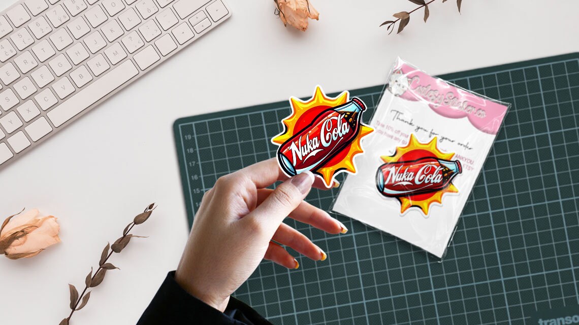 Fallout Nuka Cola Bot Sticker Laptop, Planner, Phone Case, Sticker ...