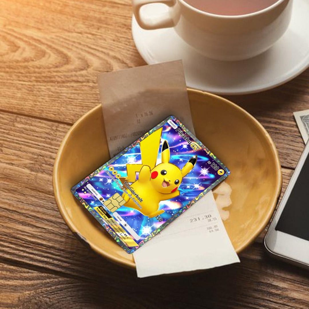 Pikachu Credit Card Skin: Pika EX Sticker, Debit Card Cover - Etsy