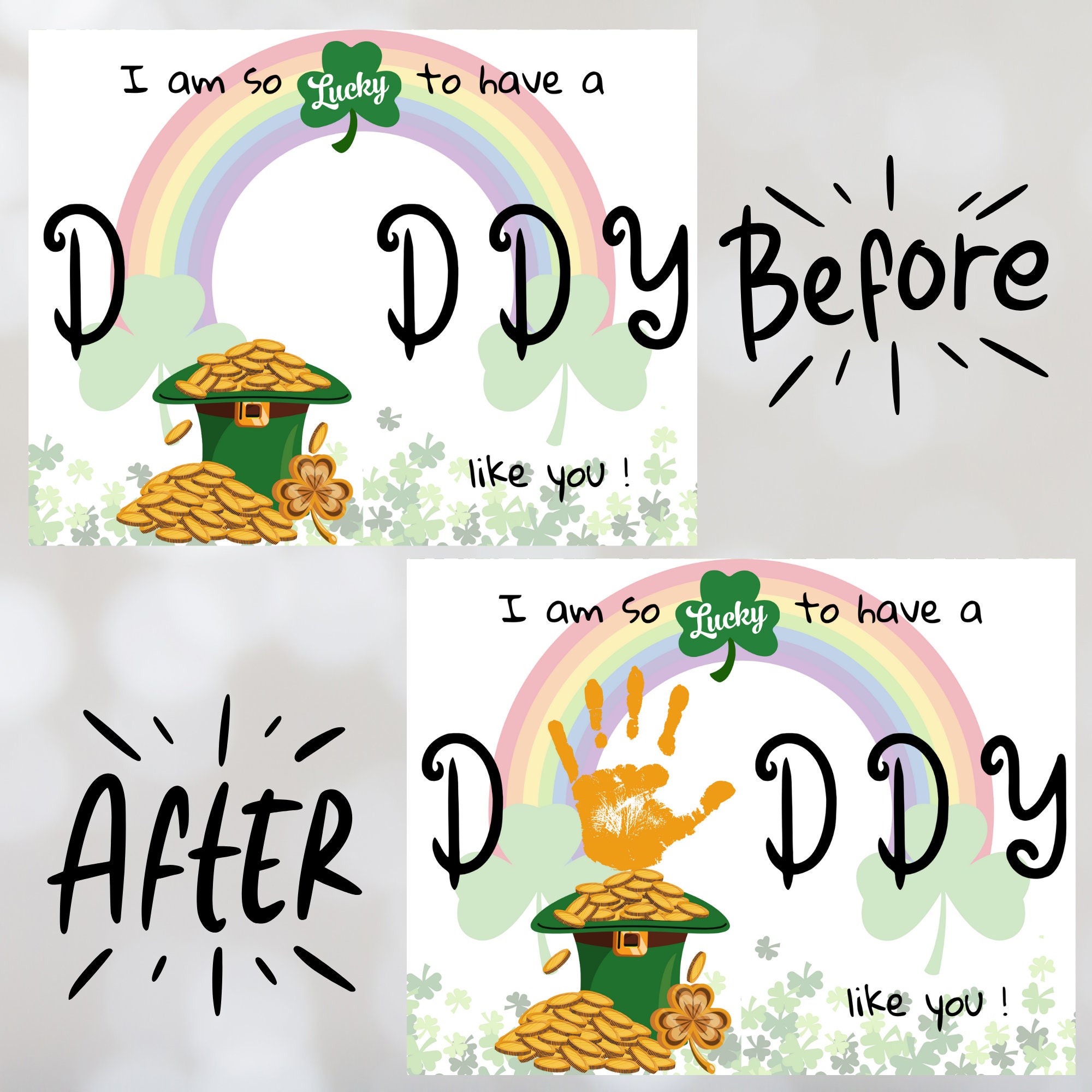 St Patrick's Handprint Art Craft, Printable Baby Keepsake, Happy St ...