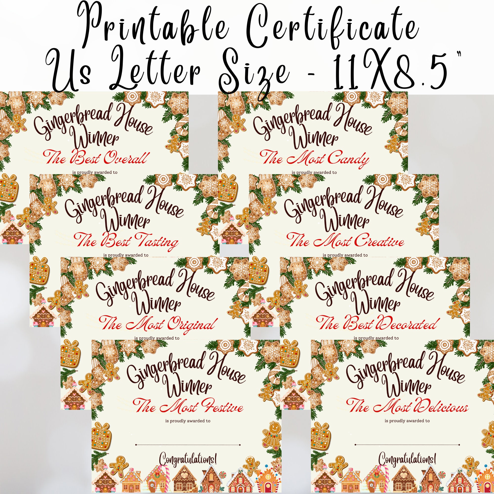 Printable Gingerbread House Awards Certificate, Best Gingerbread House ...
