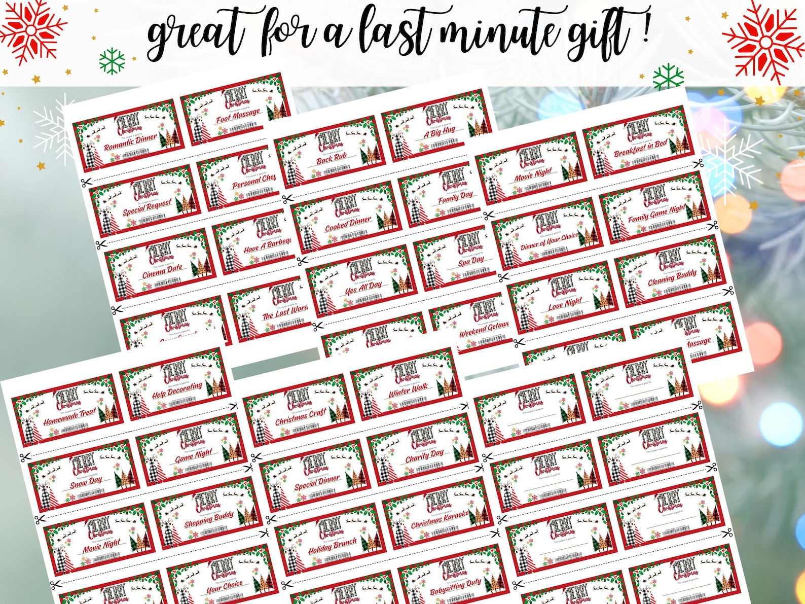 Printable Christmas Coupons, Personalized (PDF) - Etsy