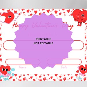 Valentine's Day Printable Certificate, Fun Award for Kids (US Letter ...