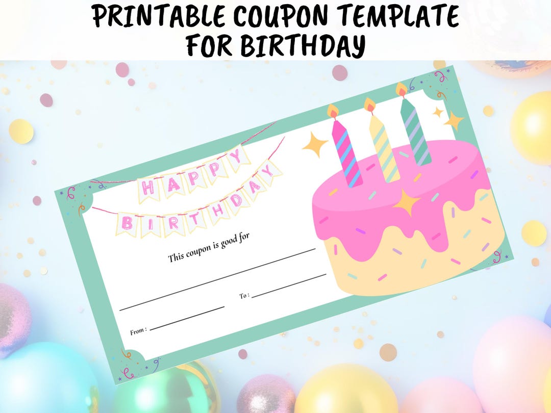 Happy Birthday Coupon Voucher Gift Certificate | Birthday Surprise ...