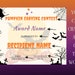 Pumpkin Carving Contest Award Certificate Template (digital Download ...