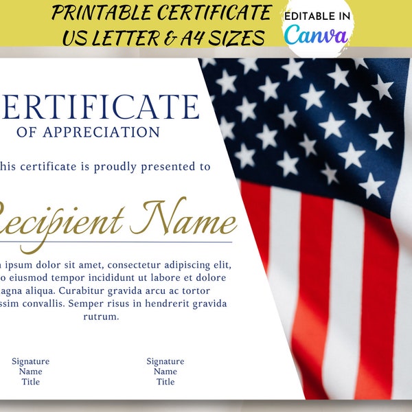 Blank Certificate of Appreciation - Etsy