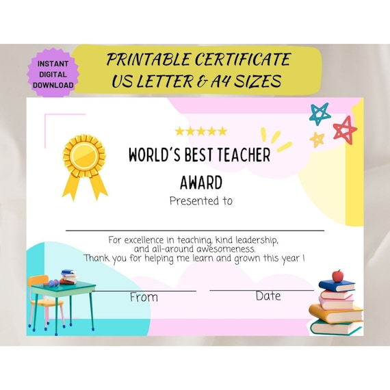 Teacher Appreciation Certificate Template