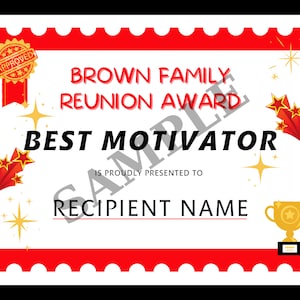 Family Reunion Awards Certificate Editable Bundle, Customizable Family ...