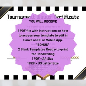 Editable Chess Tournament Winner Award Certificate, Chess Appreciation ...