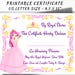 Personalized Princess Award Certificate, Royal Party Printable (PDF) - Etsy