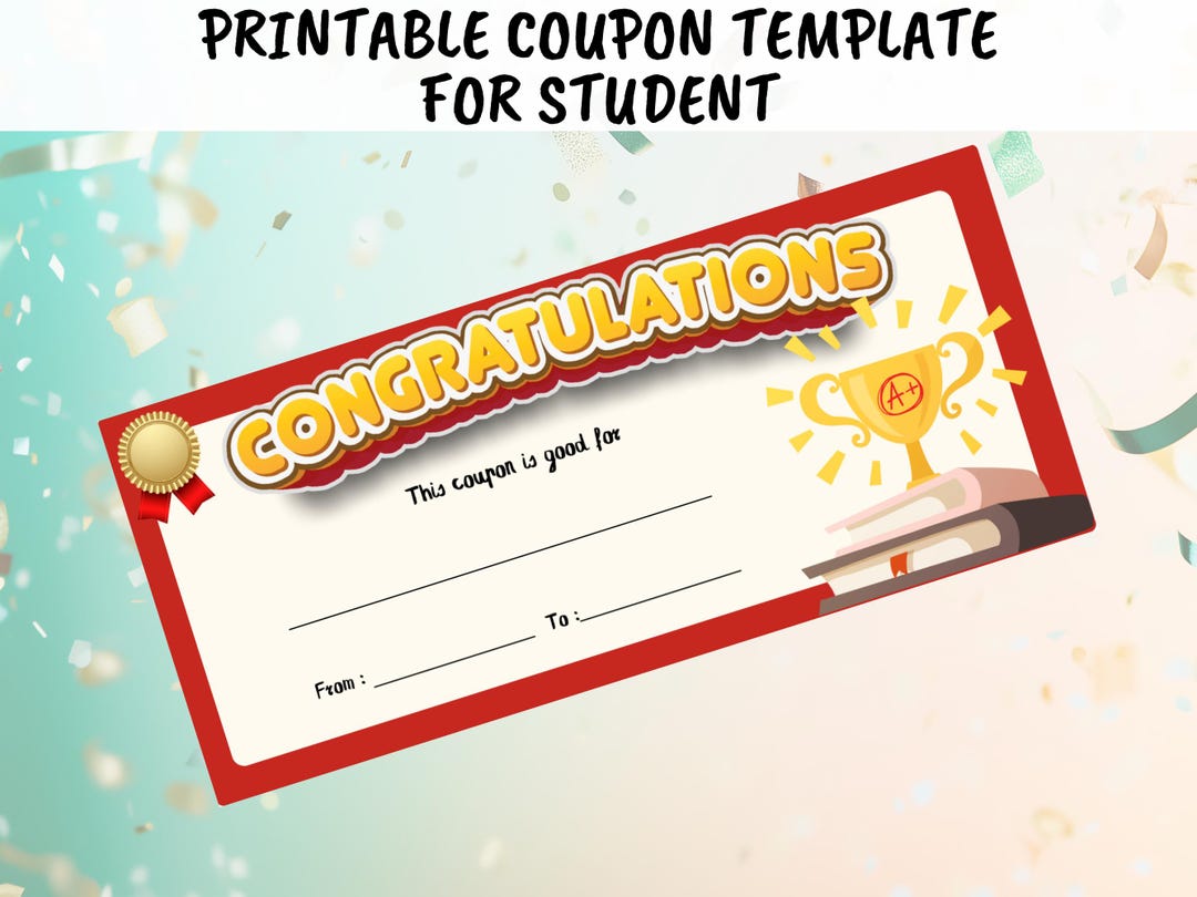 Student Award Coupon | Printable Class Prize Voucher (PDF) - Etsy
