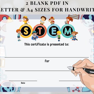 STEM Award Certificate Template, Kids School Appreciation (editable ...