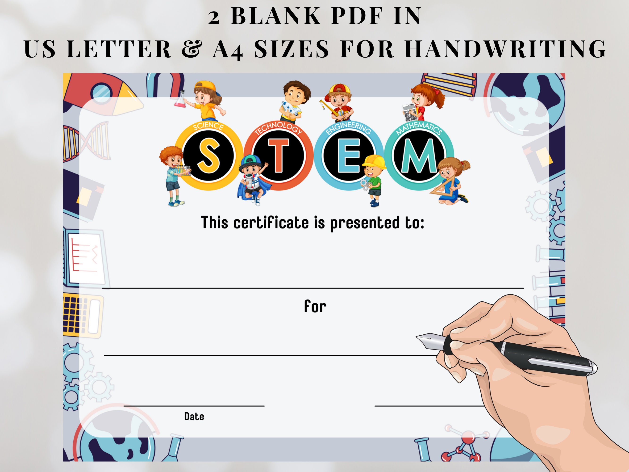 STEM Award Certificate Template, Kids School Appreciation (editable ...