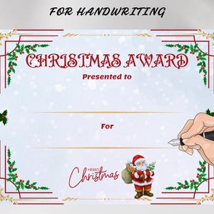 Printable Christmas Award Certificate for Kids (PDF) - Etsy