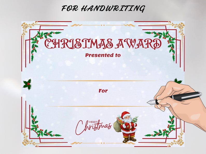 Printable Christmas Award Certificate for Kids (PDF) - Etsy