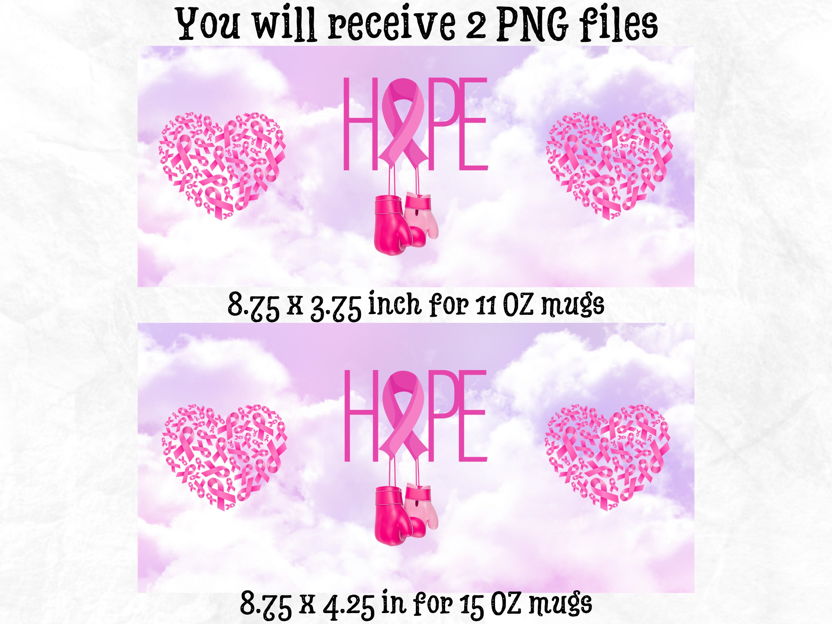 11 & 15 Oz Breast Cancer Pink Ribbon HOPE Sublimation Mug - Etsy