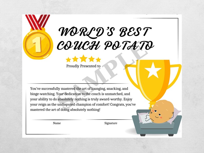 Funny World's Award Certificates, Sarcastic Gift (PDF) - Etsy