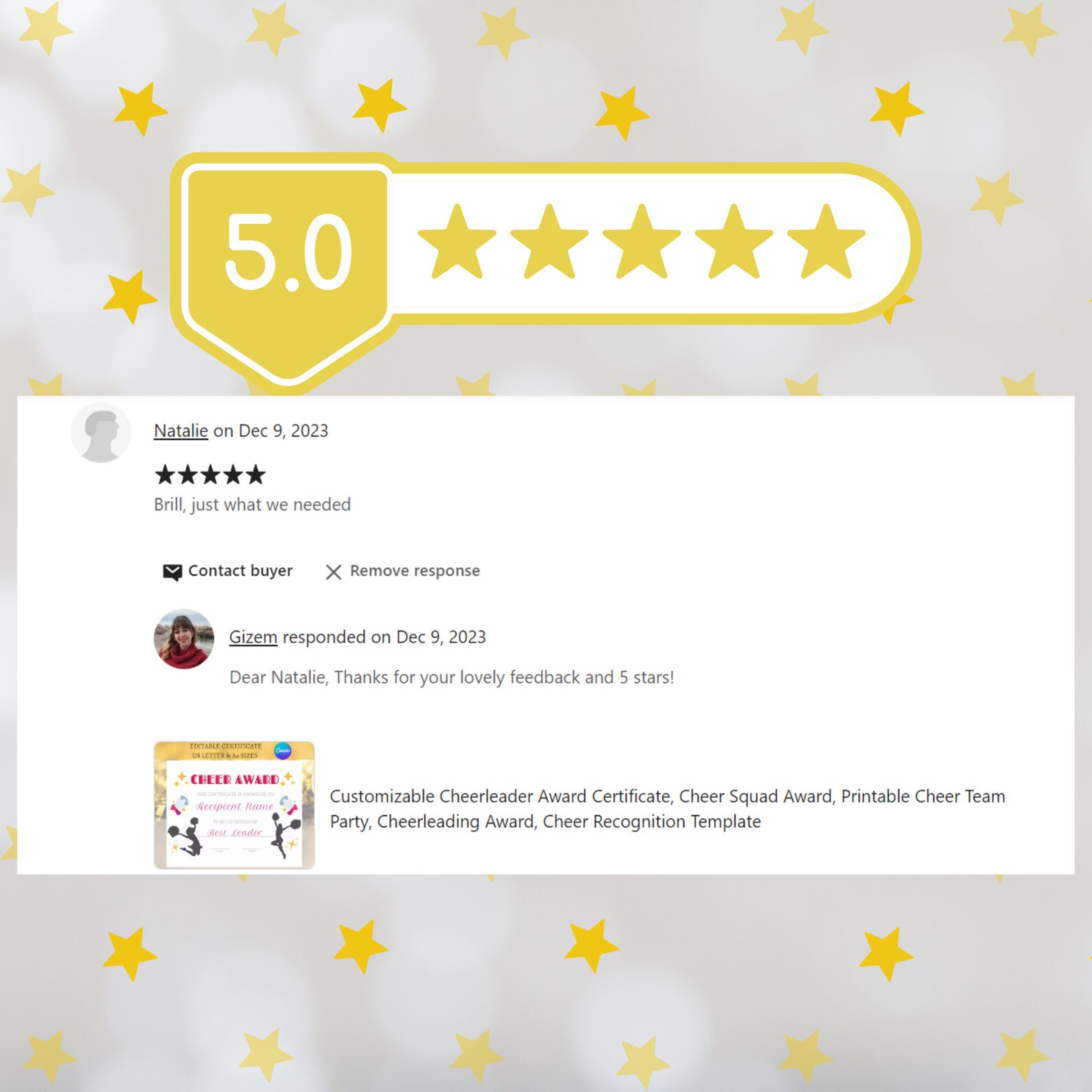 Customizable Cheerleader Award Certificate, Cheer Squad Award ...