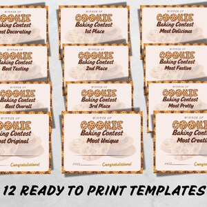 Cookie Baking Contest Award Certificates, Office School Party (PDF) - Etsy