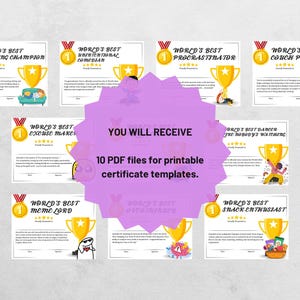Funny World's Award Certificates, Sarcastic Gift (PDF) - Etsy