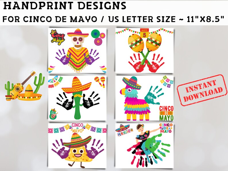 Cinco De Mayo Handprint Craft, Fifth of May Mexico Fiesta Celebration ...