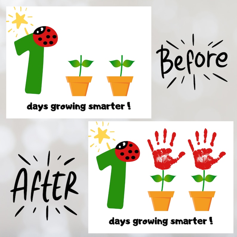 100 Days of School Handprint Craft Set, 100 Days Smarter, 100th Days of ...