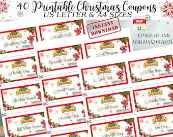 Printable Christmas Coupon Book, Editable Christmas Date Ideas ...