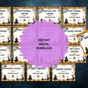 Editable Halloween Costume Award Certificate, Trick or Treat Costume ...