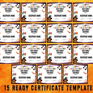 Editable Halloween Costume Award Certificate, Trick or Treat Costume ...