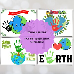 Earth Day Handprint Craft Set, Earth Day Celebration Printable ...