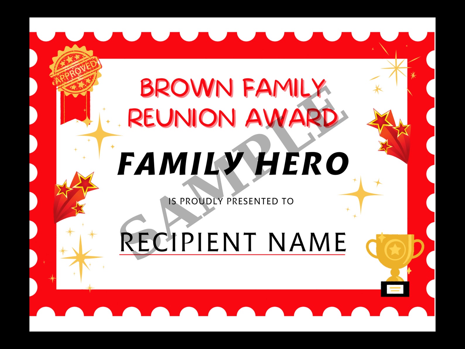 Family Reunion Awards Certificate Editable Bundle, Customizable Family ...