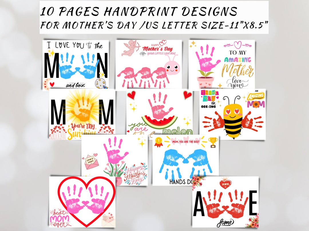 Mother's Day Handprint Art Craft, DIY Gift Keepsake Printable , Happy ...