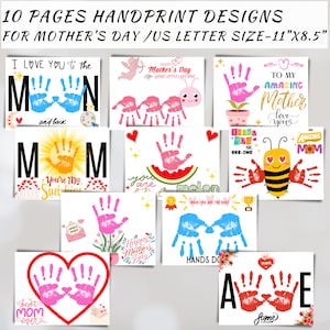 Mother's Day Handprint Art Craft, DIY Gift Keepsake Printable , Happy ...