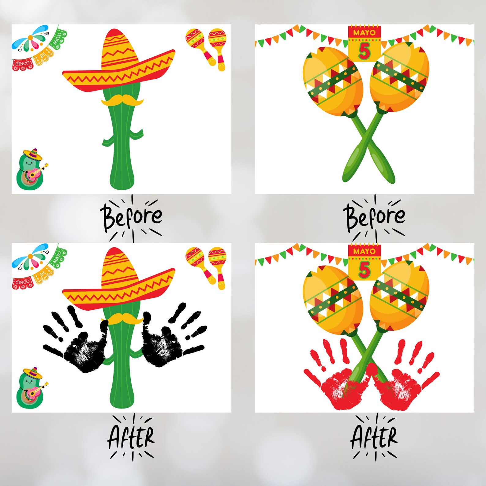 Cinco De Mayo Handprint Craft, Fifth of May Mexico Fiesta Celebration ...