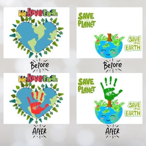 Earth Day Handprint Craft Set, Earth Day Celebration Printable ...