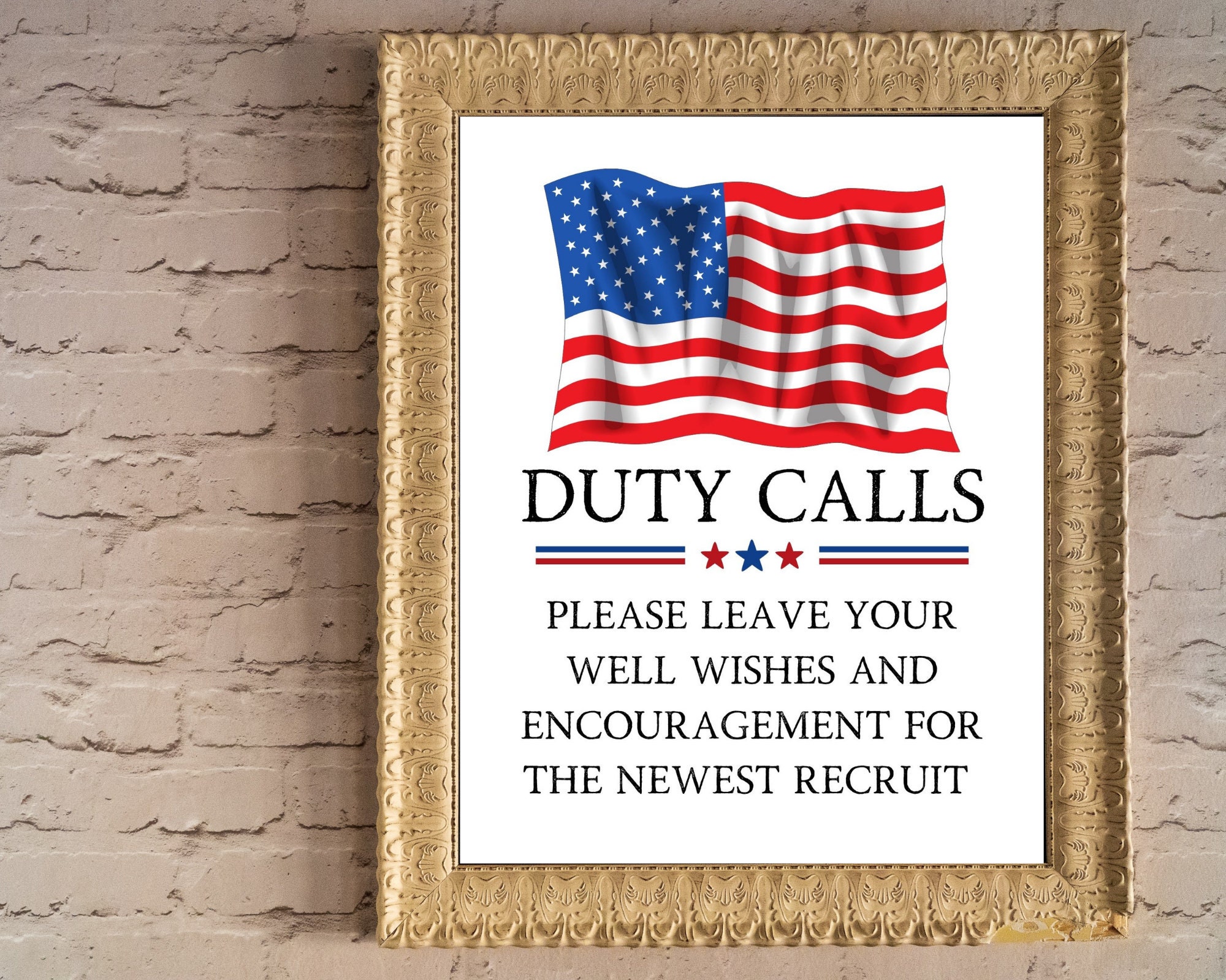 Printable Military Party Bundle USA Flag Military Decor Pack Letters to ...