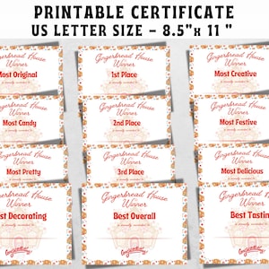 Printable Gingerbread House Awards Certificate, Best Gingerbread House ...