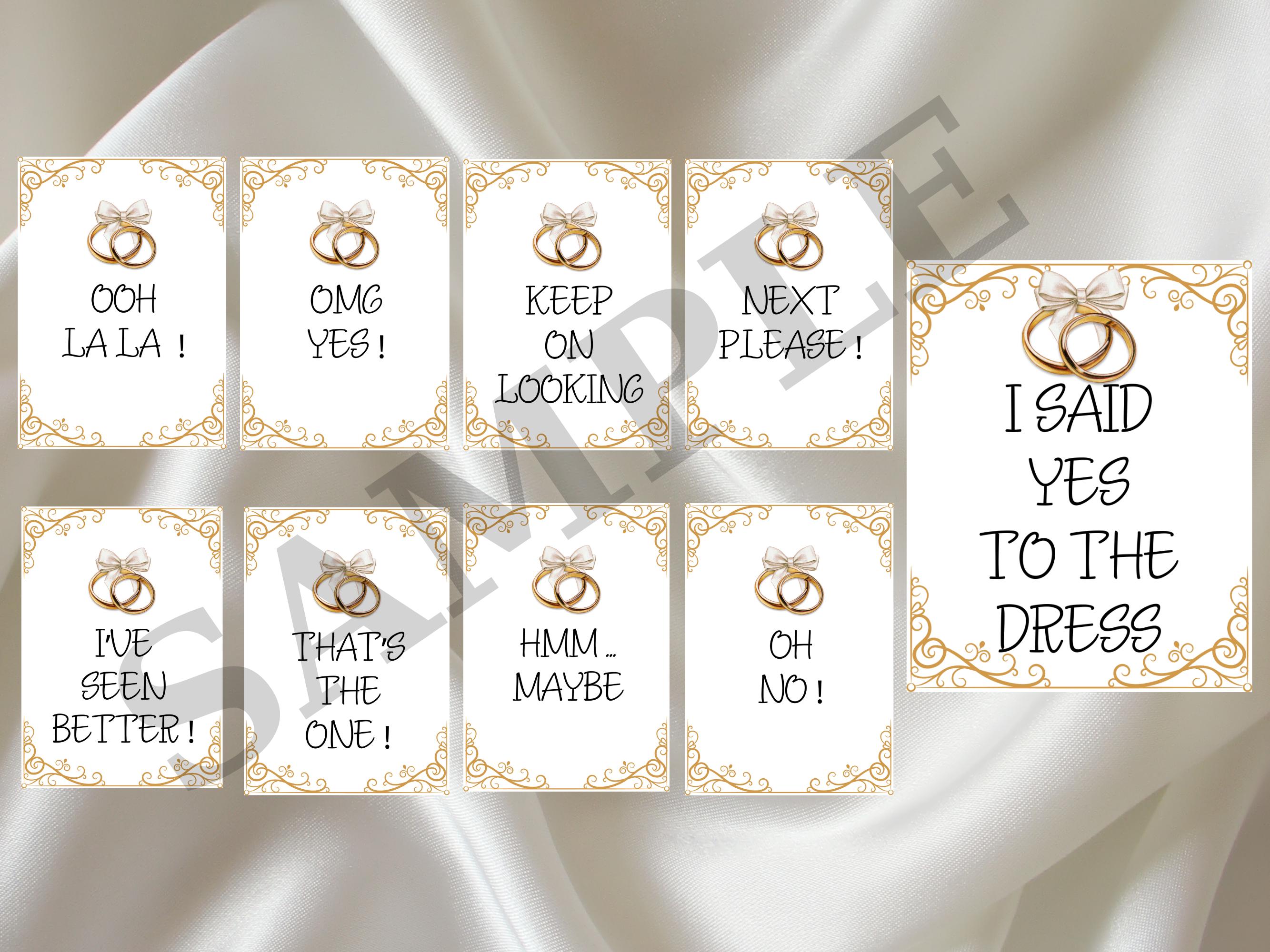 I Said Yes to the Dress Printable Signs, Wedding Dress Shopping Party ...