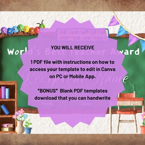 Teacher Appreciation Award Custom Certificate Template, Worlds Best ...