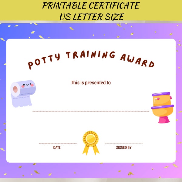 Potty Certificate - Etsy