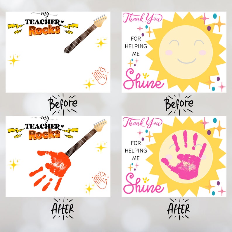 Teacher Appreciation Handprint Art Craft, DIY Gift Printable End of ...